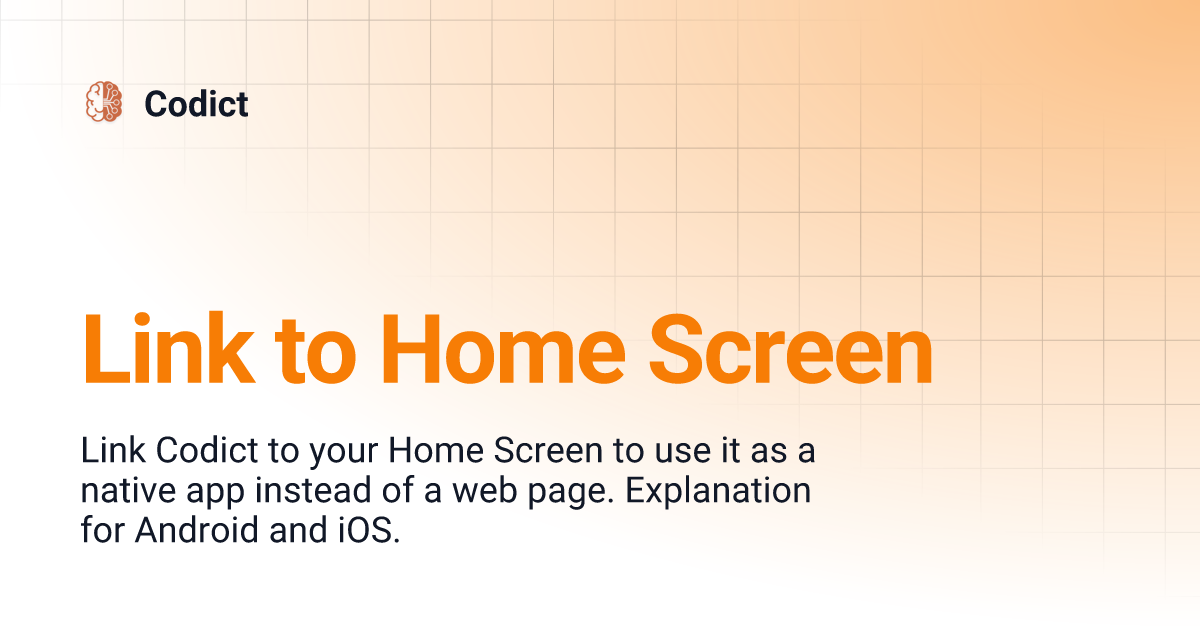Link to Home Screen | Codict